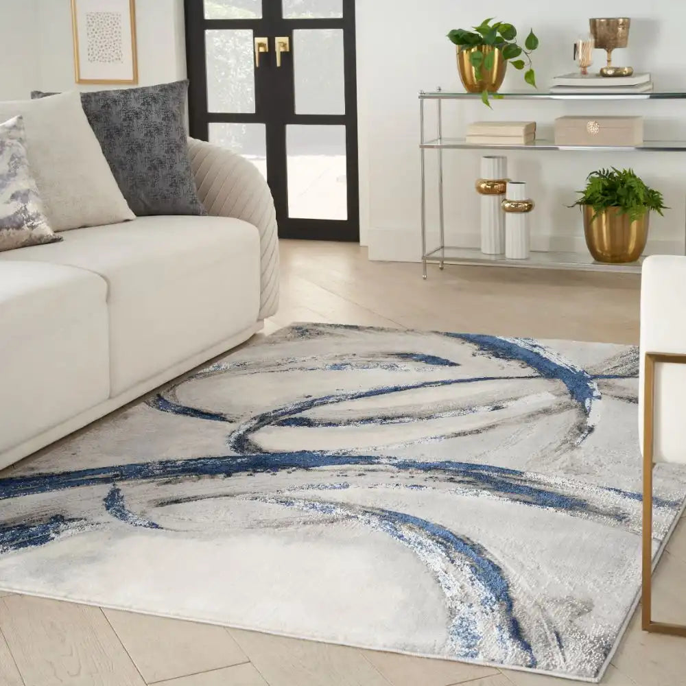 Brushstrokes BSK02 Grey Navy Rugs - Buy BSK02 Grey Navy Rugs Online ...