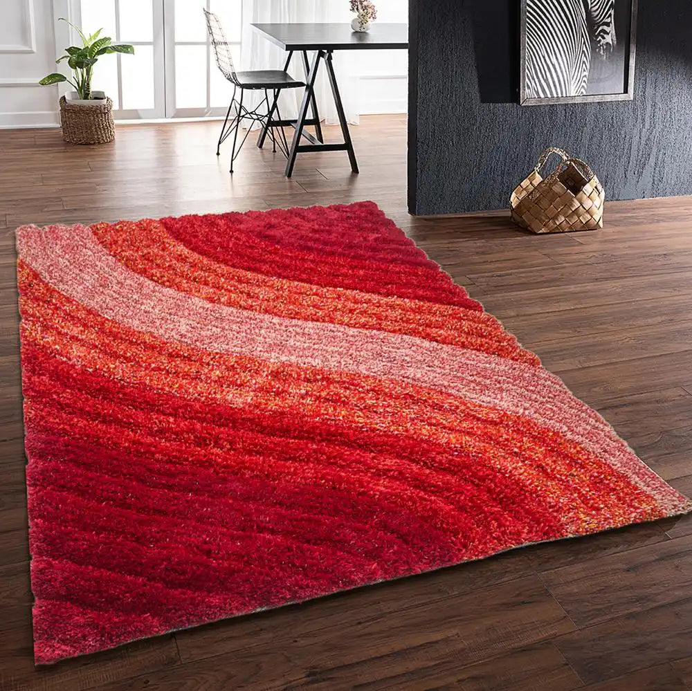 3D Ultimate Shaggy LENA RED Red Rug — RugsDirect Online