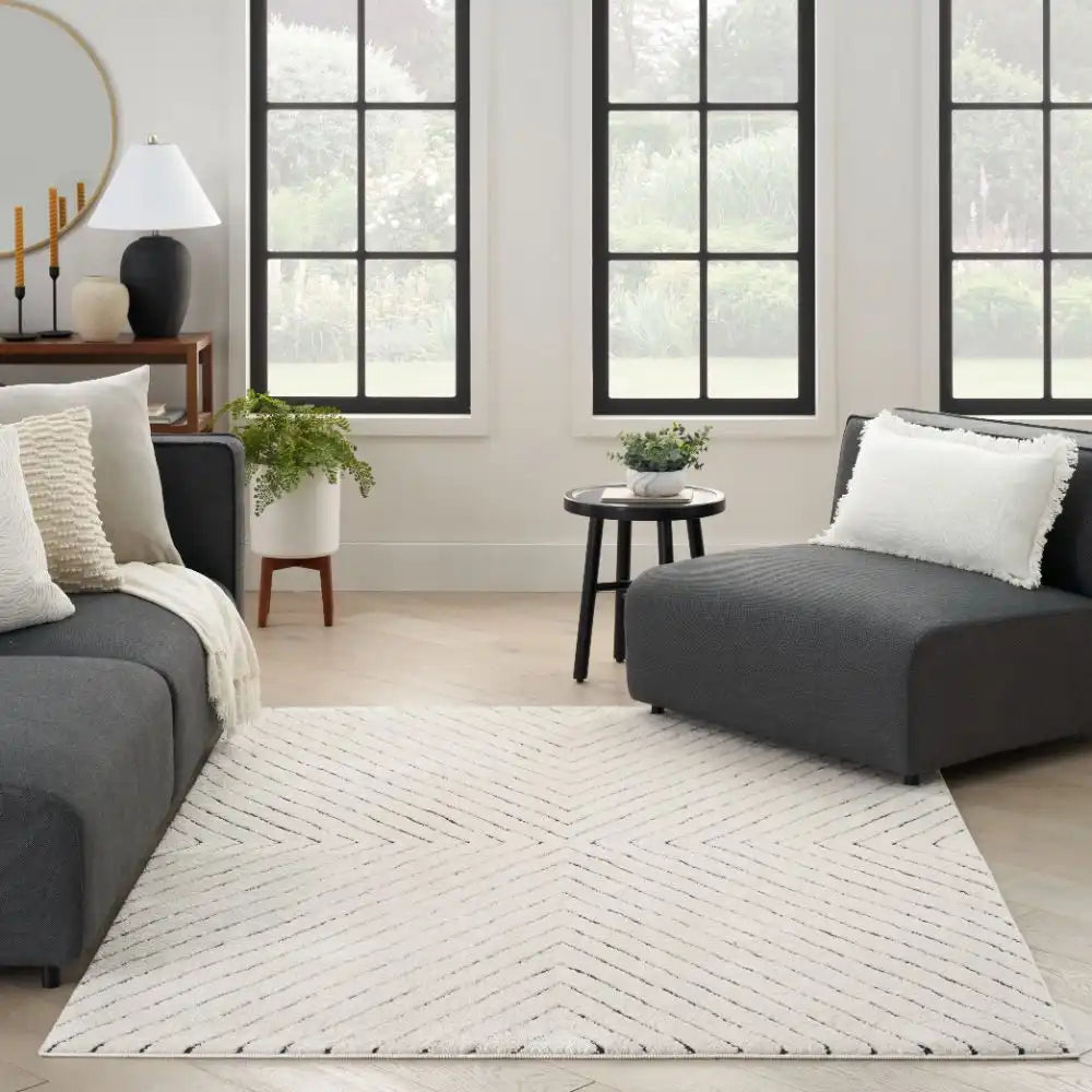 Modern Comfort MNC01 Ivory Black Rugs - Buy MNC01 Ivory Black Rugs ...