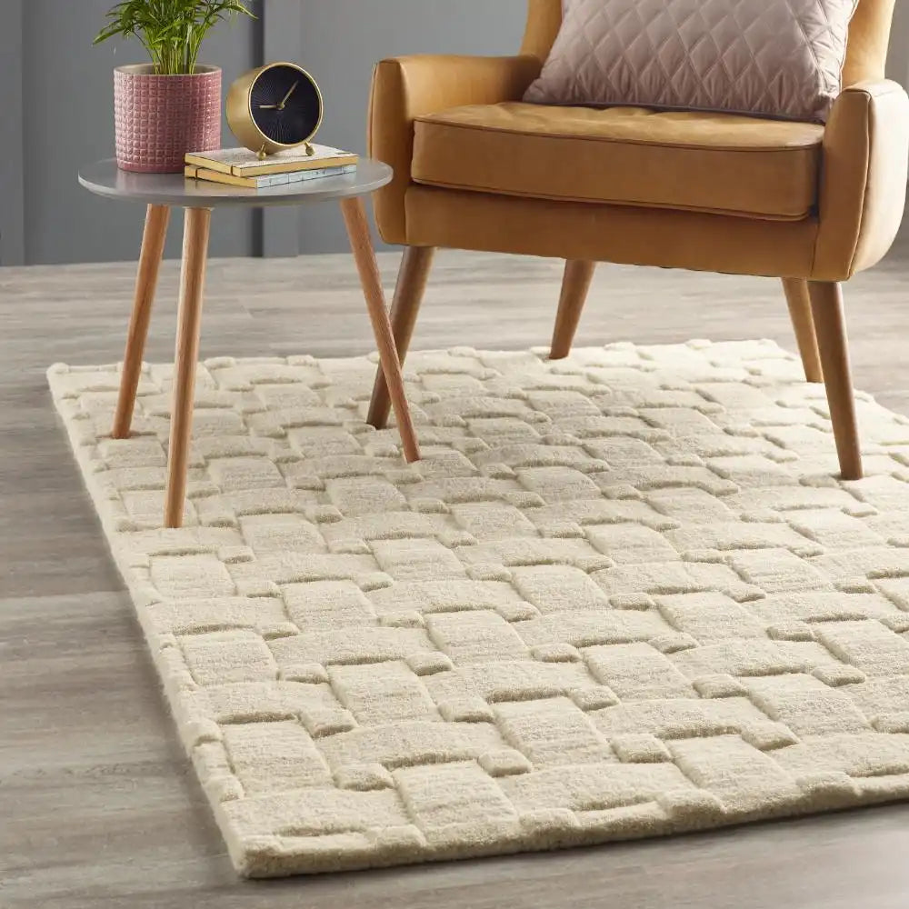 Basket Weave 3D New Ivory Rugs - Buy New Ivory Rugs Online from Rugs ...