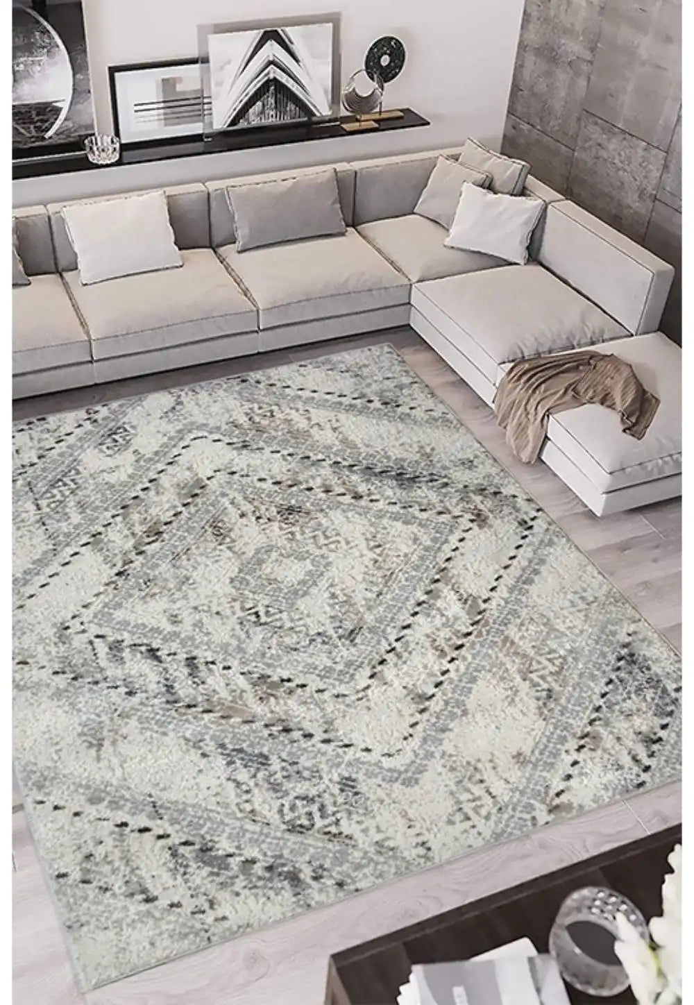 Abstract Melrose SQUARE GREY Rugs - Buy SQUARE GREY Rugs Online from ...