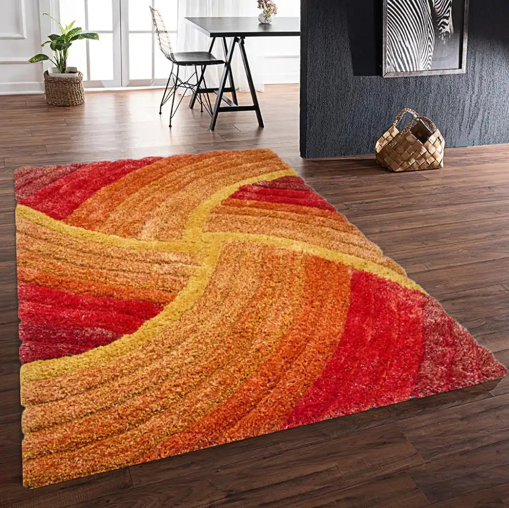 3D Ultimate Shaggy STELLA BURNT ORANGE Orange Rug — RugsDirect Online